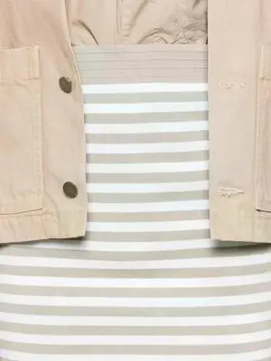 Max Mara Horizontal Stripe Pencil Skirt - Neutrals