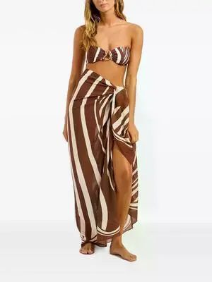 Seafolly Coastline Striped Sarong - Brown
