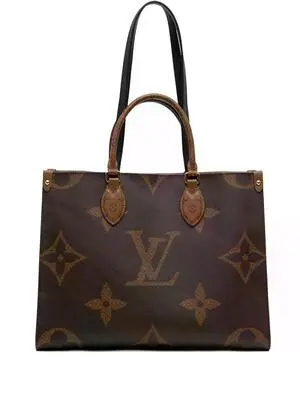 LOUIS VUITTON Monogram Reverse Giant Onthego Mm Satchel - Brown