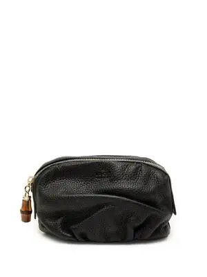 Gucci Calfskin Bamboo Cosmetic Pouch - Black