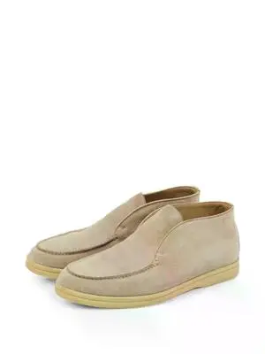 Loro Piana Suede Almond Toe Ankle Boots