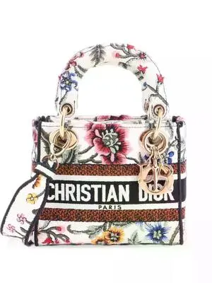 Dior Lady D-lite Embroidered Canvas Mini Satchel - Black