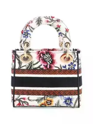 Dior Lady D-lite Embroidered Canvas Mini Satchel - Black