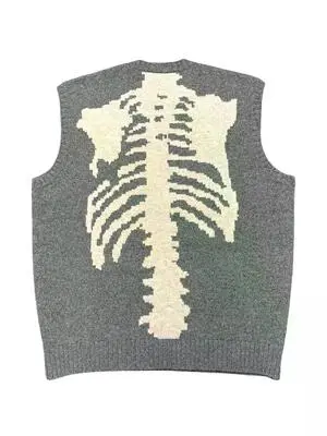 Kapital Bone Intarsia Knitted Vest