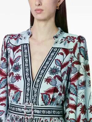 Farm Rio Marcelle Floral-print Belted Midi Dress
