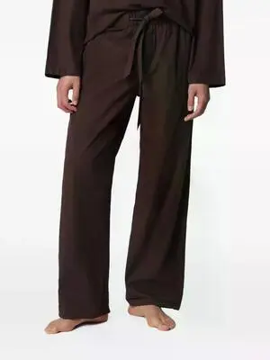 TEKLA Drawstring-waistband Pajama Pants - Brown