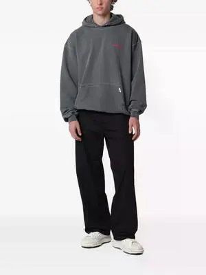 REPRESENT Logo Print Hoodie - Grey