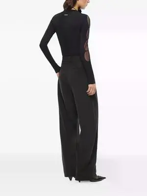 Pinko Ribbed Bodysuit With Cut-out Detailing And Sheer Panels