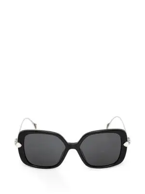 SWAROVSKI Crystal-embellished Square Frame Sunglasses - Black