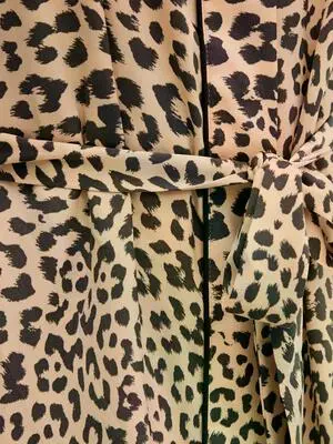 Dkny Leopard-print Belted Robe