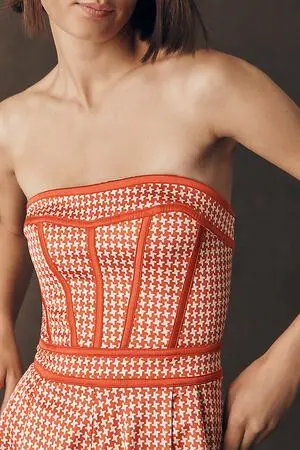 Maeve Strapless Romper - Red Pattern