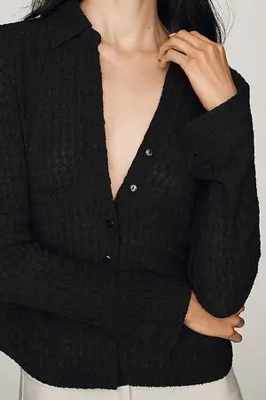 Sanctuary Textured Button-down Shirt - Black