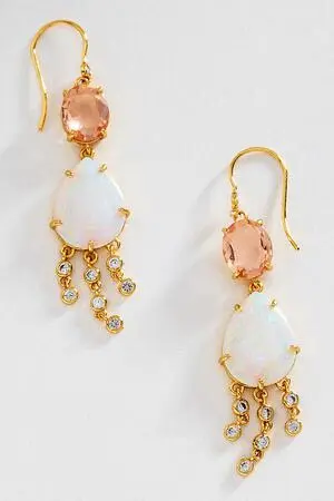 Anthropologie Stone Frge Drop Earrgs - Opal