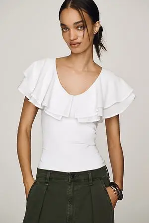 Anthropologie Flutter Top - Lucent White