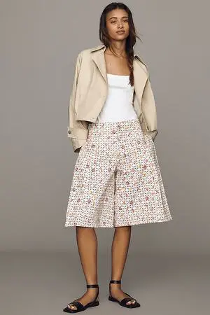 Maeve Palazzo Shorts - Ivory Pattern