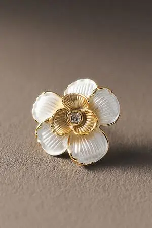 Anthropologie Layered Floral Crystal Earrings