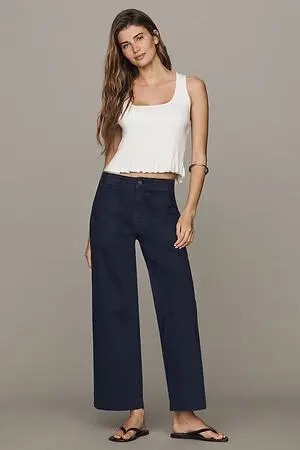 Sanctuary Sider Cropped Wide-leg Pants Navy