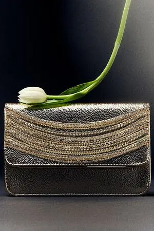 Badgley Mischka Jewel Draped Frge Clutch