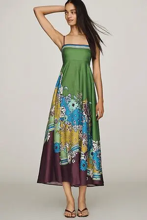 ALEMAIS Nanci Len Midi Dress - Green