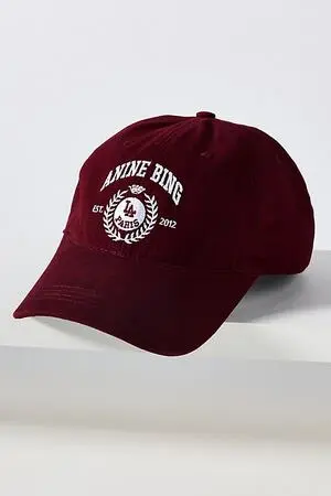 ANINE BING Collegiate Baseball Cap - Burgundy