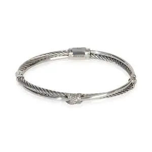 David Yurman Sterling Silver Diamond Crossover X Bracelet