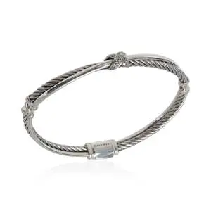 David Yurman Sterling Silver Diamond Crossover X Bracelet