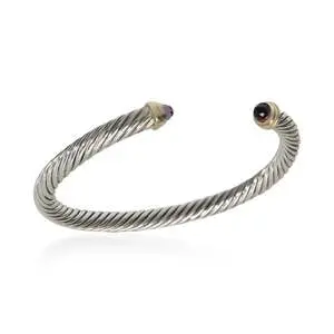 David Yurman Sterling Silver Amethyst Cable Classic Bracelet
