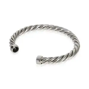 David Yurman Sterling Silver Onyx Cable Cuff Bracelet