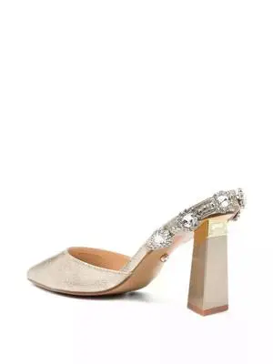 TWENTY FOURHAITCH Crystal-embellished Slingback Heeled Pumps