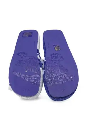 Burberry Towelling Slippers With Graphic Print