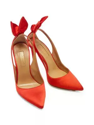 AQUAZZURA Bow Tie Heeled Pumps - Red