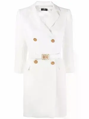 Elisabetta Franchi Notched Lapel Double-breasted Dress