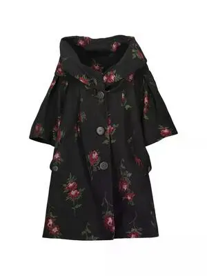 Kenzo Floral Print Shawl Collar Coat