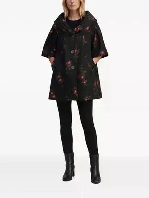 Kenzo Floral Print Shawl Collar Coat