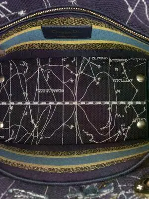 Dior Medium Embroidered Canvas Zodiac Lady D Lite Satchel - Blue