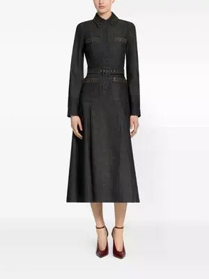 Elie Saab Stud-embellished Midi Shirt Dress