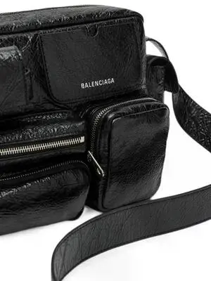 Balenciaga Superbusy Crinkled Leather Messenger Bag