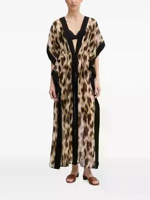 Dkny Leopard-print Kaftan - Neutrals
