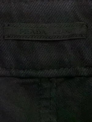 Prada Embroidered Logo Cotton Shorts