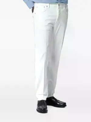 PT TORINO Logo Patch Tapered-leg Jeans - White