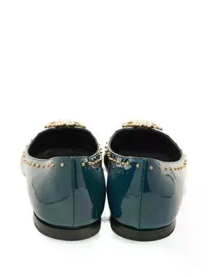 Roberto Cavalli Pointed-toe Pumps With Gold-tone Logo Plaque