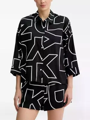 Dkny Logo-print Pajamas - Black