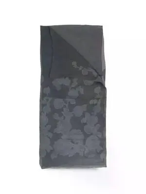 Giorgio Armani Floral-embroidered Scarf - Grey