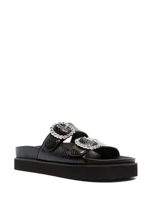 Maje Embellished Snakeskin Effect Sandals