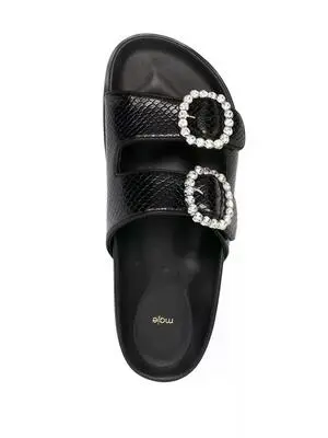 Maje Embellished Snakeskin Effect Sandals