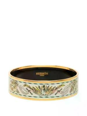 Hermès Enamel And Gold-plated Brazil Candeur Bangle Bracelet - White