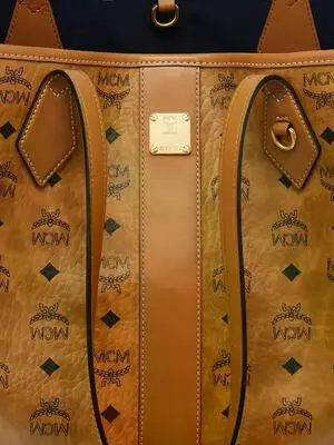 Mcm Visetos Monogram Tote Bag - Neutrals