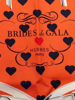 Hermès 2000-2026 Brides De Gala Love Silk Scarf 90 Scarves - Orange