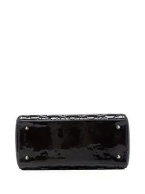 Dior Patent Cannage Lady Satchel - Purple
