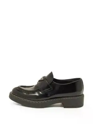 Prada Enamel Triangle Logo Plaque Loafers